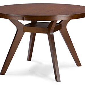 Baxton Studio Montreal Mid-Century Dark Walnut Round Wood Dining Table