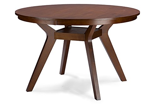 Baxton Studio Montreal Mid-Century Dark Walnut Round Wood Dining Table