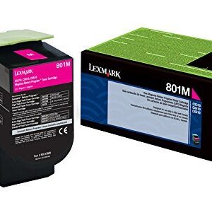 Lexmark (801) toner cartridge set, 80C10C0, 80C10K0, 80C10M0, 80C10Y0