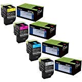 lexmark 80c1hc0, 80c1hk0, 80c1hm0, 80c1hy0 high yield toner cartridge set