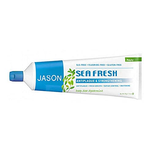 Jason Sea Fresh Antiplaque & Strengthening Toothpaste, Deep Sea Spearmint 6 oz (Pack of 6)