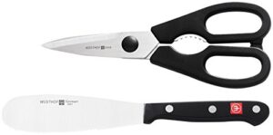 wÜsthof gourmet 2 piece spreader and shears set | 5" sandwhich spreader and come apart kitchen shears | precise laser cut high carbon stainless steel condiment spreader knife – model 8757