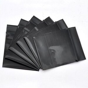 flat black plastic zip lock bag pouches 13x19cm (5x7.5") (100/pack)