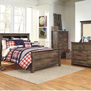 Signature Design by Ashley Trinell Rustic Youth 6 Drawer Children's Dresser with Nailhead Trim, Warm Brown