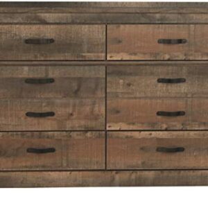 Signature Design by Ashley Trinell Rustic Youth 6 Drawer Children's Dresser with Nailhead Trim, Warm Brown