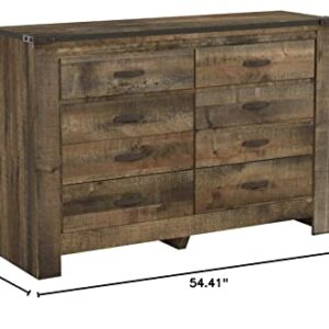 Signature Design by Ashley Trinell Rustic Youth 6 Drawer Children's Dresser with Nailhead Trim, Warm Brown