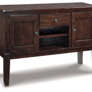 Signature Design by Ashley Haddigan New Traditional Dining Room Buffet with Wine Rack, Dark Brown