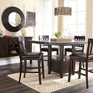 Signature Design by Ashley Haddigan New Traditional Dining Room Buffet with Wine Rack, Dark Brown