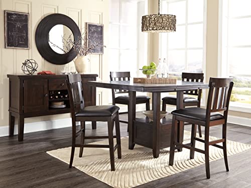 Signature Design by Ashley Haddigan New Traditional Dining Room Buffet with Wine Rack, Dark Brown