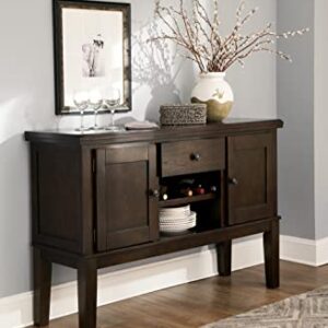 Signature Design by Ashley Haddigan New Traditional Dining Room Buffet with Wine Rack, Dark Brown