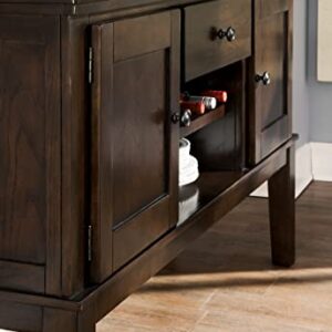 Signature Design by Ashley Haddigan New Traditional Dining Room Buffet with Wine Rack, Dark Brown