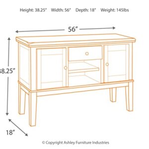 Signature Design by Ashley Haddigan New Traditional Dining Room Buffet with Wine Rack, Dark Brown