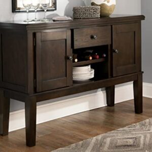 Signature Design by Ashley Haddigan New Traditional Dining Room Buffet with Wine Rack, Dark Brown