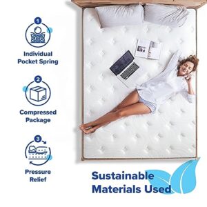 Olee Sleep 10 Inch Gel Infused Foam Top Innerspring Mattress, Twin, White