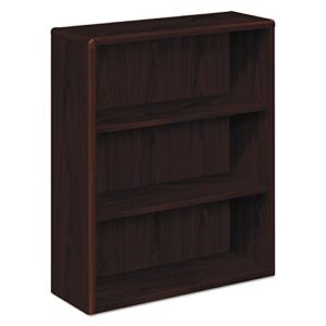 hon 10753nn 10700 series wood bookcase, three shelf, 36w x 13 1/8d x 43 3/8h, mahogany