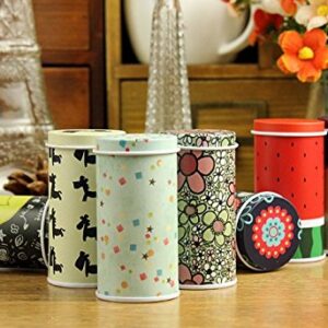 GracesDawn Set of 8 Home Kitchen Storage Containers Colorful Tins Round Tea Tins