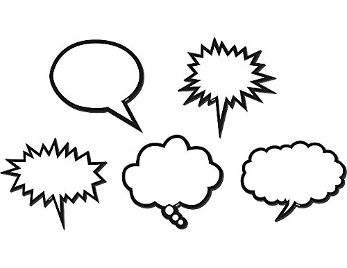 Teacher Created Resources Speech Bubbles Magnetic Accents, Black & White (77203.0)