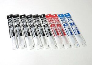 pentel refill ink for energel 0.7mm (xlr7) - set of 3color / 10pcs : black (6) + red (2) + blue (2)