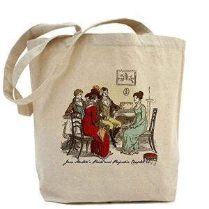 cafepress pride & prejudice ch 44 tote bag natural canvas tote bag, reusable shopping bag