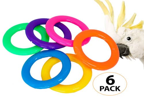 Bonka Bird Toys 1196 Pk6 Plastic Cane Rack Rings Foot Talon Parrot Budgie Finch Quaker Parrotlet