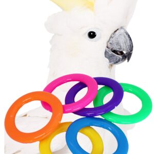 Bonka Bird Toys 1196 Pk6 Plastic Cane Rack Rings Foot Talon Parrot Budgie Finch Quaker Parrotlet