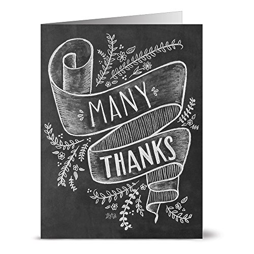 Note Card Cafe Thank You Cards with Kraft Envelopes | 36 Pack | Rustic Chalkboard Thank You | Blank Inside, Glossy Finish | for Greeting Cards, Occasions, Birthdays, Gifts