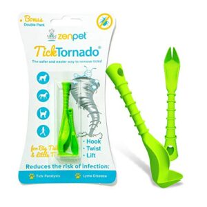 zenpet tick tornado - tick remover for dogs & cats & people - value pack - easy and fast tick removal tool (1 pack)