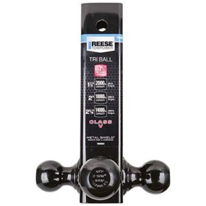 Reese 7068820 Tri-Ball Trailer Hitch Ball Mount, 14,000 lbs. Capacity, Fits 2-1/2 in. Receiver, Black