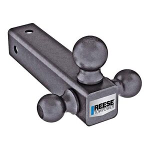 reese 7068820 tri-ball trailer hitch ball mount, 14,000 lbs. capacity, fits 2-1/2 in. receiver, black