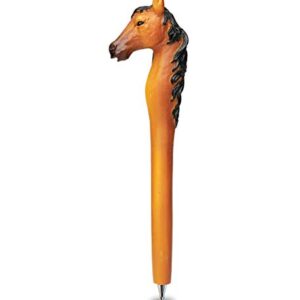 Planet Pens Brown Horse Novelty Pen - Cool Fun Unique Kids and Adults Ballpoint Pen Colorful Ranch Life Writing Pen Instrument For School and Office