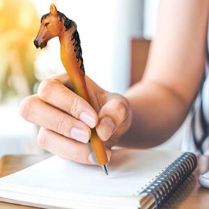 Planet Pens Brown Horse Novelty Pen - Cool Fun Unique Kids and Adults Ballpoint Pen Colorful Ranch Life Writing Pen Instrument For School and Office