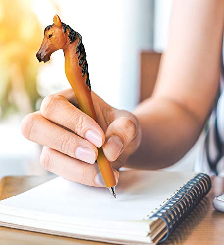 Planet Pens Brown Horse Novelty Pen - Cool Fun Unique Kids and Adults Ballpoint Pen Colorful Ranch Life Writing Pen Instrument For School and Office