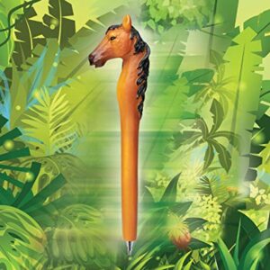 Planet Pens Brown Horse Novelty Pen - Cool Fun Unique Kids and Adults Ballpoint Pen Colorful Ranch Life Writing Pen Instrument For School and Office