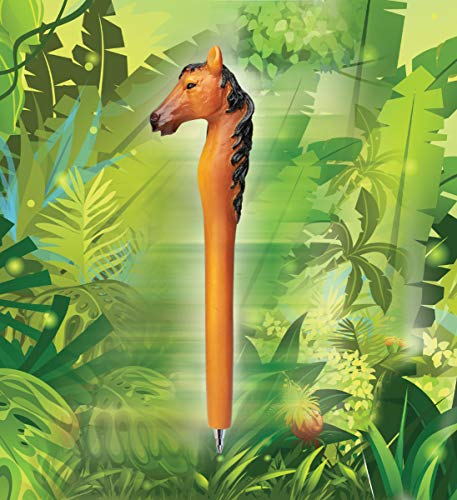 Planet Pens Brown Horse Novelty Pen - Cool Fun Unique Kids and Adults Ballpoint Pen Colorful Ranch Life Writing Pen Instrument For School and Office