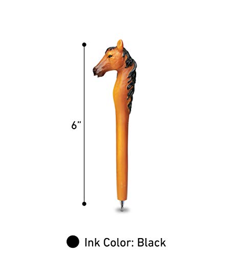 Planet Pens Brown Horse Novelty Pen - Cool Fun Unique Kids and Adults Ballpoint Pen Colorful Ranch Life Writing Pen Instrument For School and Office