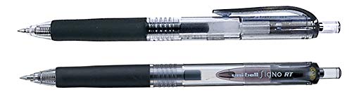 Uni-ball Signo RT Rubber Grip & Click Retractable Ultra Micro Point Gel Pens -0.38mm-black Ink- Value Set of 10