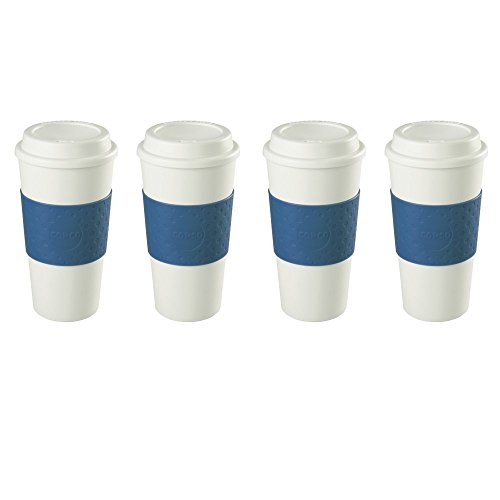 Copco 16-Ounce Capacity Acadia Reusable To Go Mug - Blue (2510-9966) 4 Pack Bundle