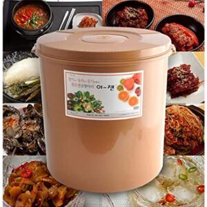 E-Jen Premium Kimchi, Sauerkraut Container Probiotic Fermentation with Inner Vacuum Lid Round (0.8 gal/ 3L)