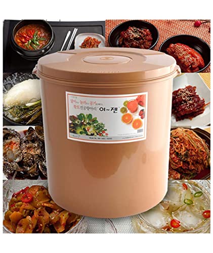 E-Jen Premium Kimchi, Sauerkraut Container Probiotic Fermentation with Inner Vacuum Lid Round (0.8 gal/ 3L)