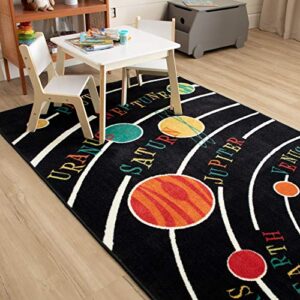 mohawk home black aurora solar system indoor space area rug (5'x8')