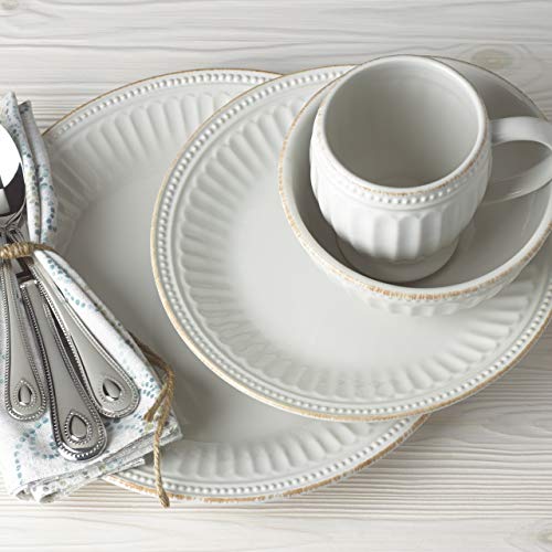 Lenox White French Perle Groove 4Pc Place Setting, 6.95 LB