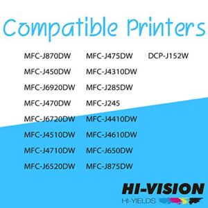 HI-Vision® Compatible LC-103 LC103 XL High Yield Yellow Ink Cartridge Replacement for DCP-J152W, MFC-J245,J285DW,J450DW,J470DW,J475DW,J650DW,J870DW,J875DW Printer 3 pks