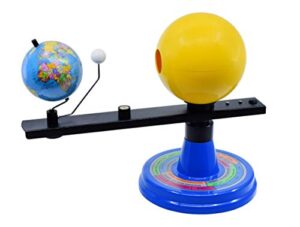 illuminated sun, earth & moon orbital model, 12.25" h x 16.25" w - 12v light bulb demonstrates sunlight on earth & moon - solar eclipse demonstration - includes experiment guide - eisco labs