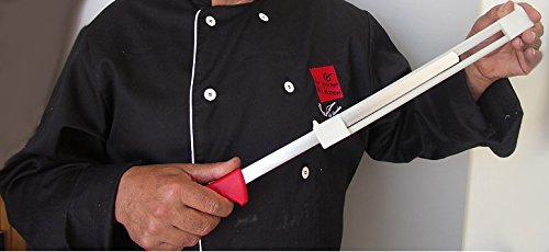 Ham Carving Knife with Anti-accident Protection 12-Inch - Flexible Stainless Steal Ham Slicing Knife for Slicing Serrano, Ibérico Ham & Italian Prosciutto