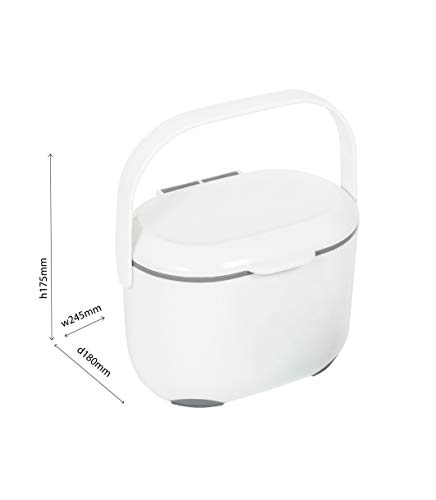 Addis 2.5 Litre Kitchen Compost Caddy, White/Grey