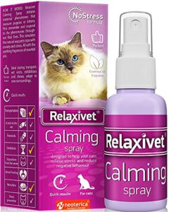 beloved pets calming pheromone spray & scratch repellent for cats - reduce scratching furniture, pee - during travel, fireworks, thunder, vet zone - helps to relief stress, fighting, hiding