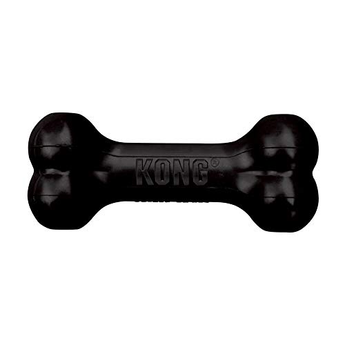 KONG Extreme Goodie Bone - Dental Dog Toy for Teeth & Gum Health - Enrichment Dog Chew Toy for Aggressive Chewers - Rubber Dog Bone for Power Chewers - Dispensing Dog Treat Toy - Black - Large Dogs