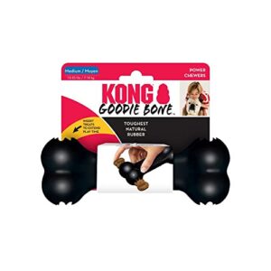 KONG Extreme Goodie Bone - Dental Dog Toy for Teeth & Gum Health - Enrichment Dog Chew Toy for Aggressive Chewers - Rubber Dog Bone for Power Chewers - Dispensing Dog Treat Toy - Black - Large Dogs