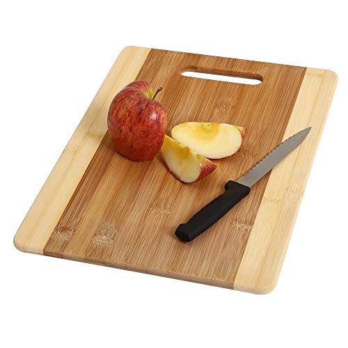 YBM Home Bamboo Cutting Board with Handle for Food Prep, Meat, and Vegetables - 100% Natural Chopping Board and Butcher Block, 1 Unit, Small (12.6 in. L x 8.6 in. W x 0.375 in. H)