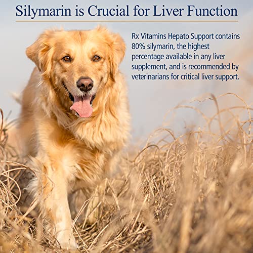 Rx Vitamins Hepato Support for Dogs & Cats - Milk Thistle Supplement for Pets - 100mg Milk Thistle for Healthy Liver Function - Silymarin Capsules for Pets - 180 ct.